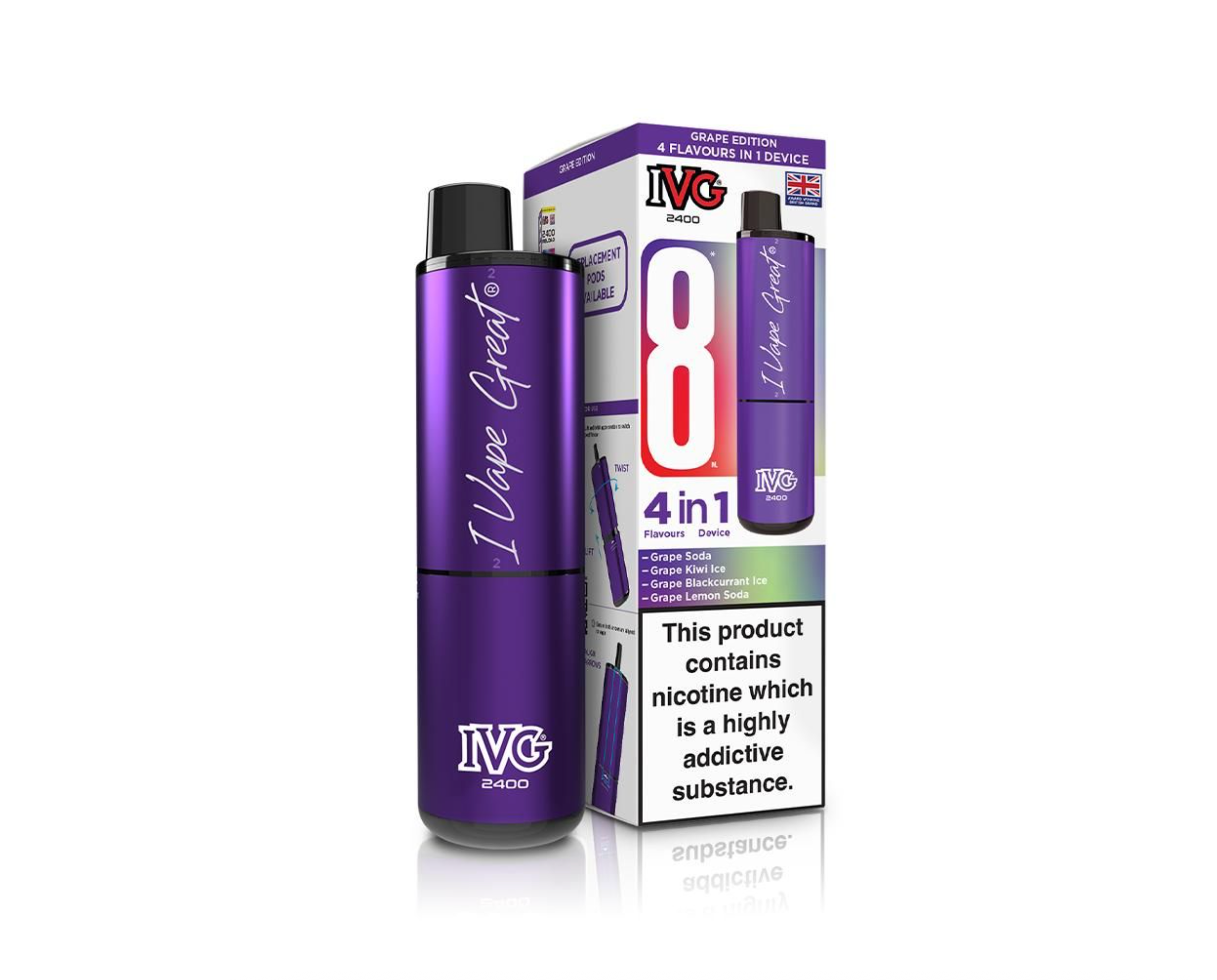 IVG 2400 Rechargeable Kit - Grape Edition – Uvape Plus